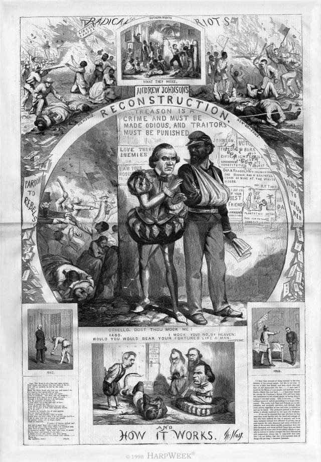 Reconstruction Political Cartoon Andrew Johnson